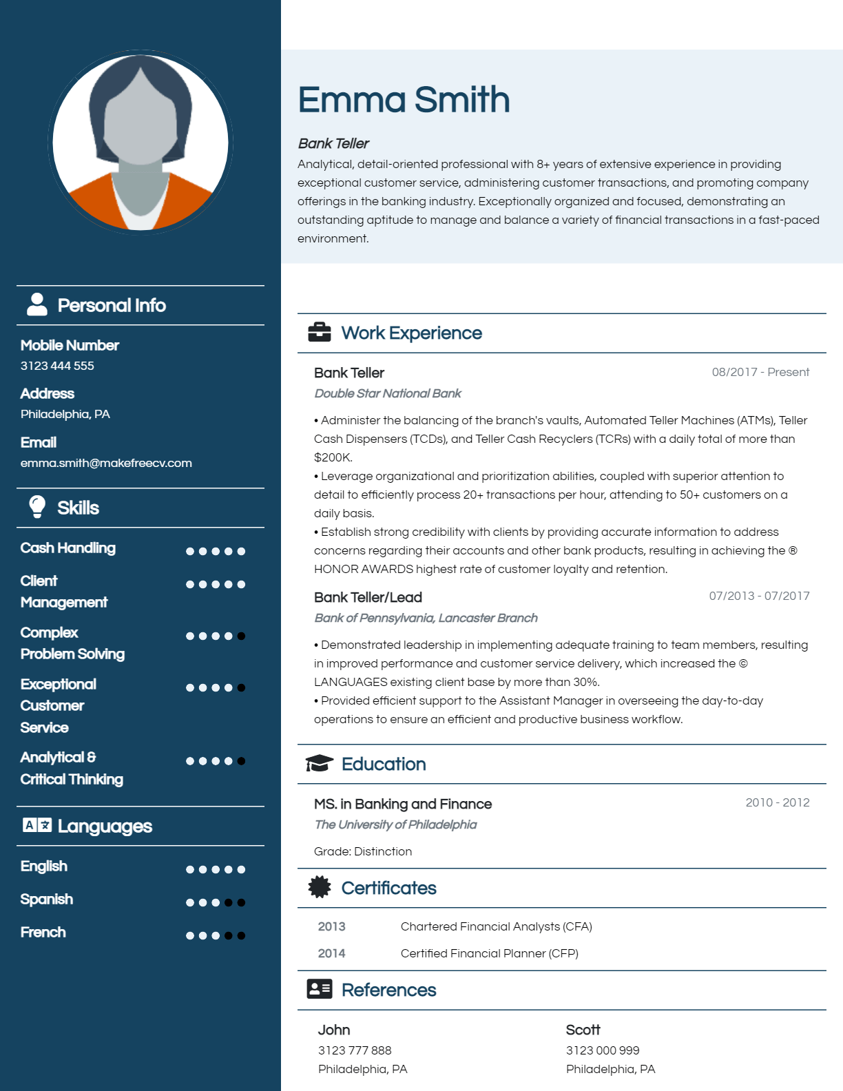 Create A Free CV Using Modern CV Template Make Free CV